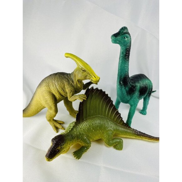 WMB | Toys | Lot Of 3 Dinosaur Figures Brachiosaurus Parasaurolophus ...